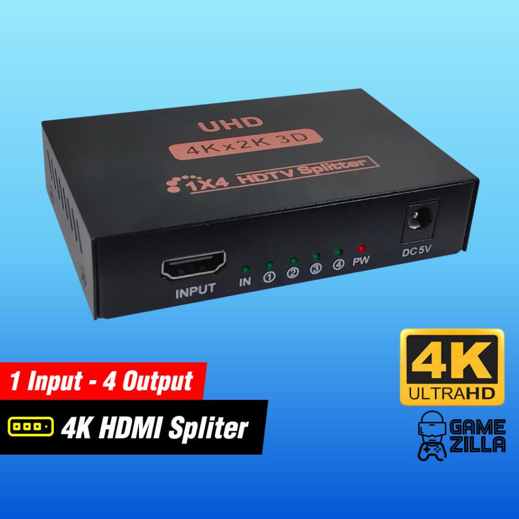 Jual Splitter HDMI Video 1 Input 4 Output Support Full HD 3D 1080P 4K ...