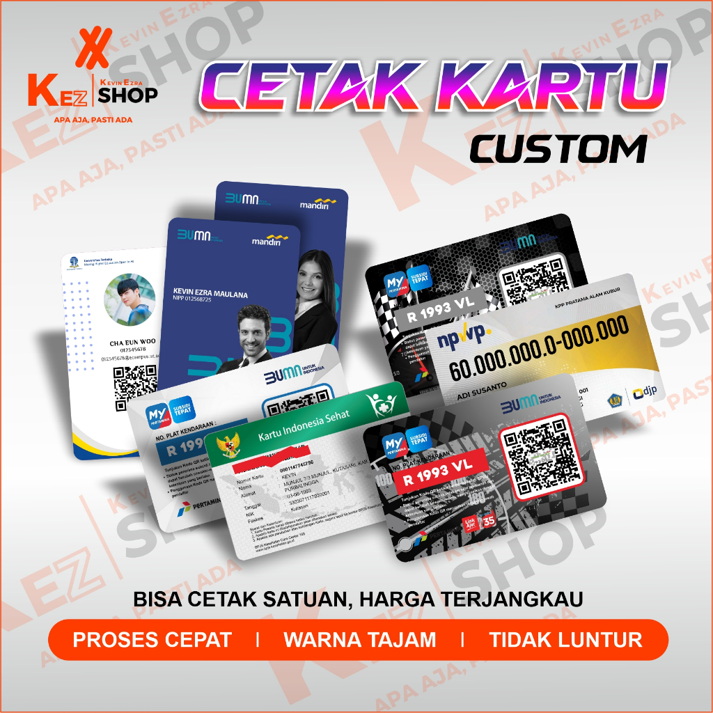 Jual CETAK ID CARD PREMIUM / MEMBER CARD / KARTU PARKIR / BAHAN PVC ...