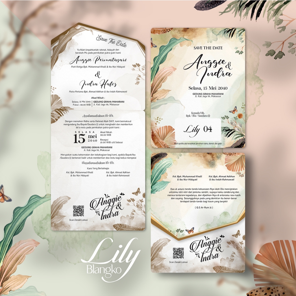 Jual Lily 01 - 06 Blangko Undangan | Blangko Undangan Murah | Shopee Indonesia