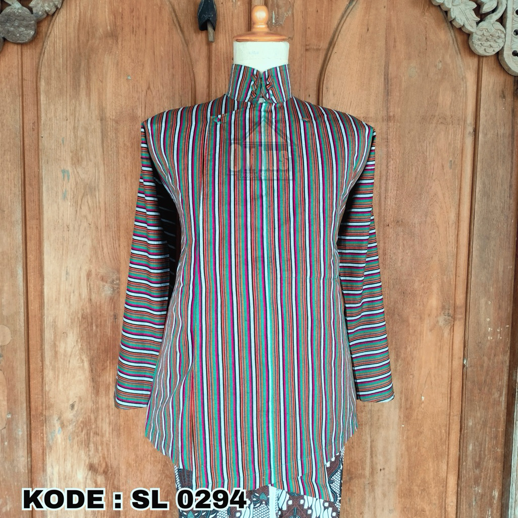 Jual Surjan Lurik Tenun Alusan Kode SL 0294 | Baju Jawa | Baju Lurik ...