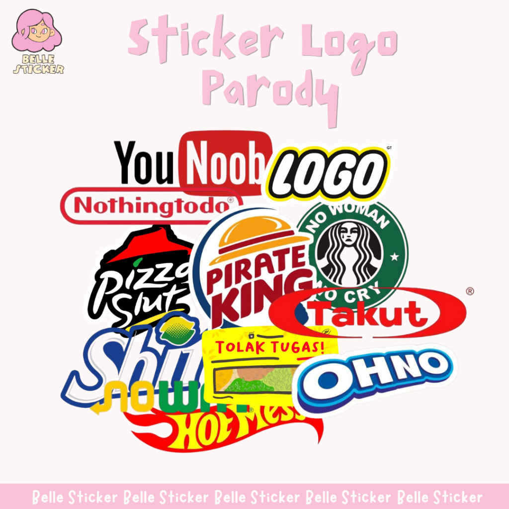 Jual Stiker Logo Parody Meme 8cm Humor Typo Logo Untuk Case HP Laptop ...