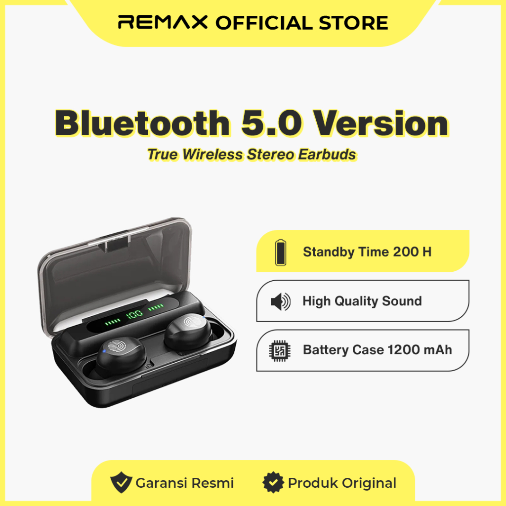 Jual Remax True Wireless Stereo HI-FI With LED Display Case 5,0 Version ...