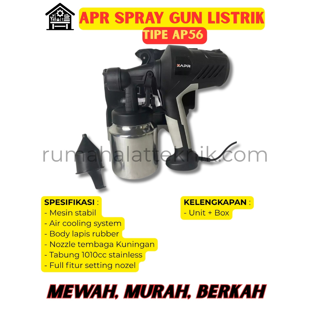 Jual SPRAY GUN LISTRIK APR AP56 ALAT CAT SEMPROT TEMBOK BESI KAYU ...