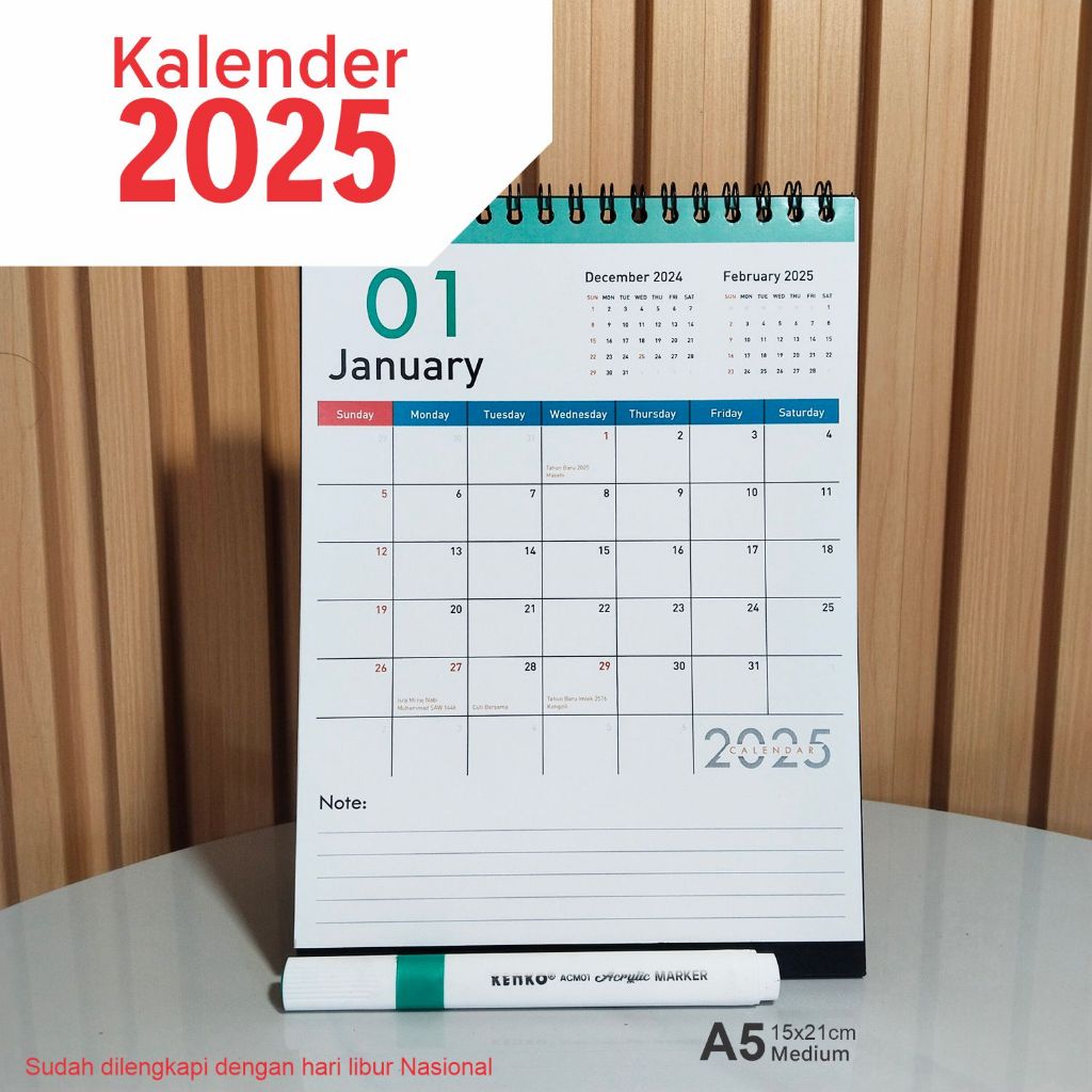 Jual Kalender kantor 2025 ,KAL-KAN_02 kalender meja, aestetic simpel ...