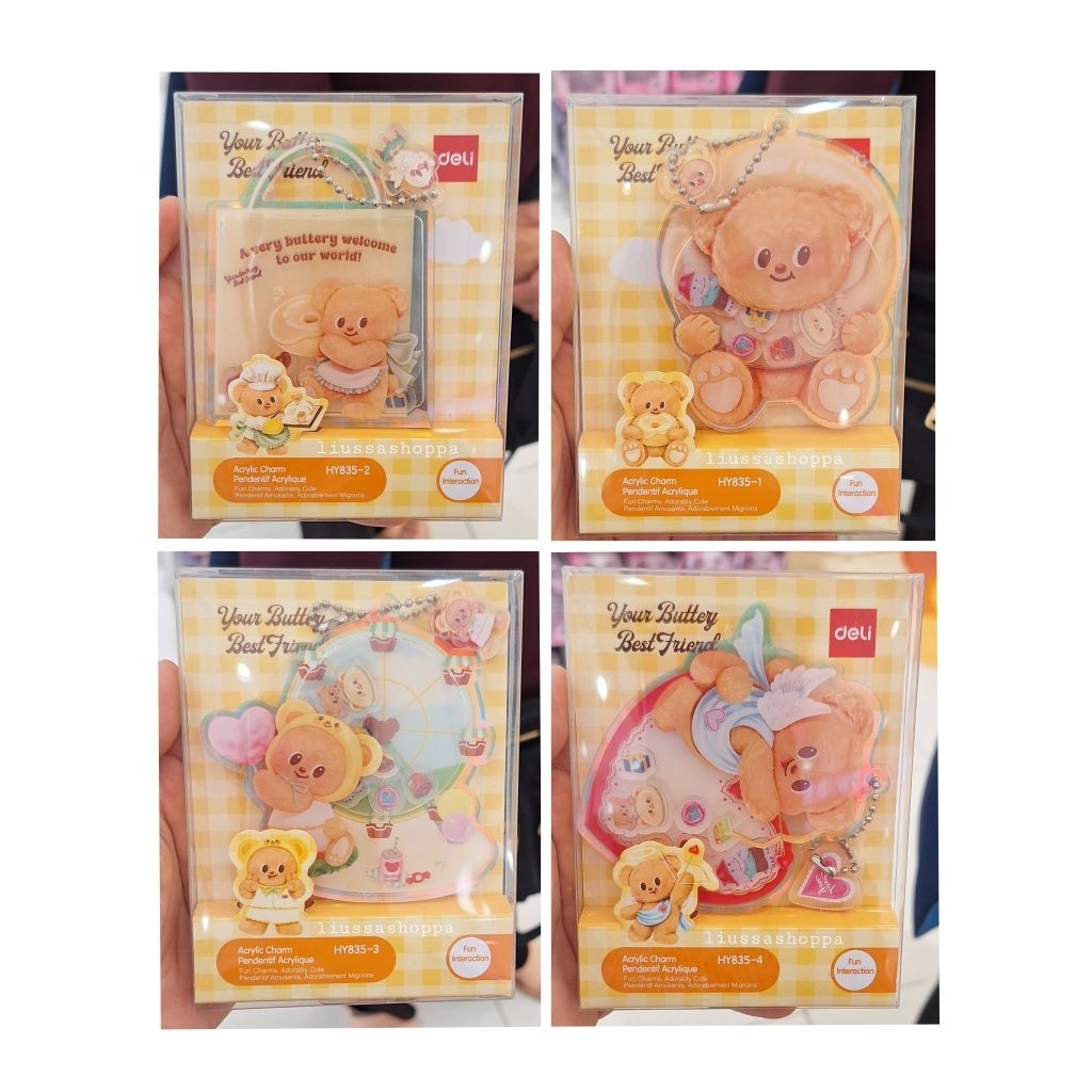 Jual Gantungan Kunci Miniso - Butterbear Shaker Keychain | Shopee Indonesia