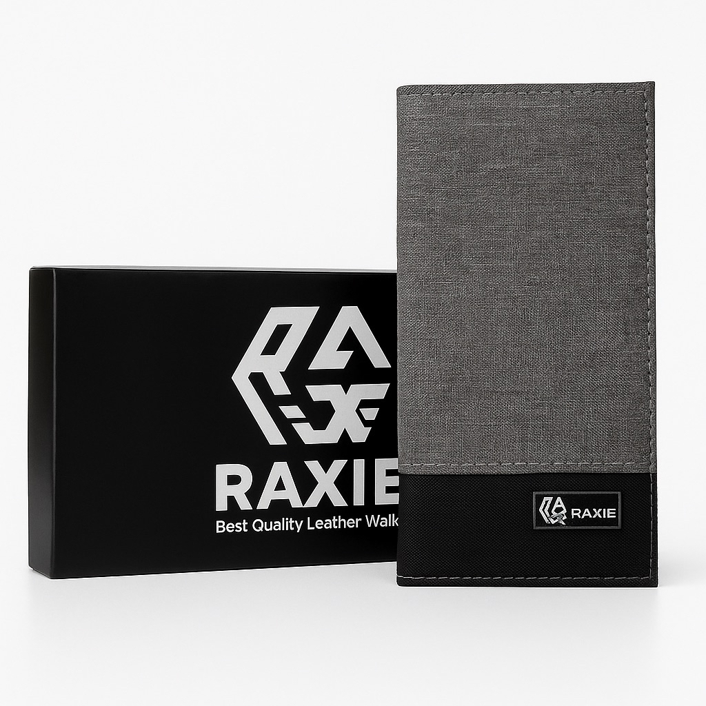 Jual RAXIE - Dompet Panjang Bahan Canvas Warna Abu FREE BOX | Shopee ...