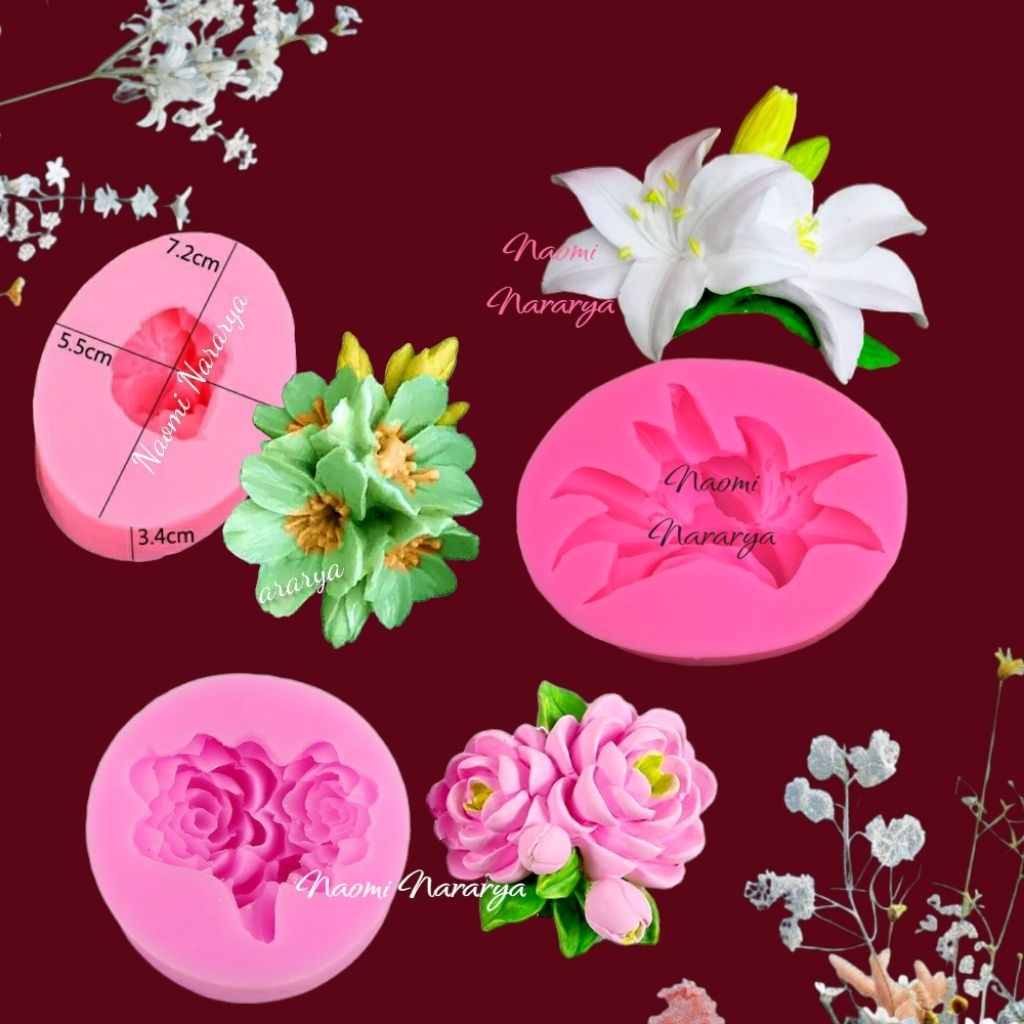 Jual Cetakan silikon bunga Lily Casablanca, Cetakan bunga Sakura ...