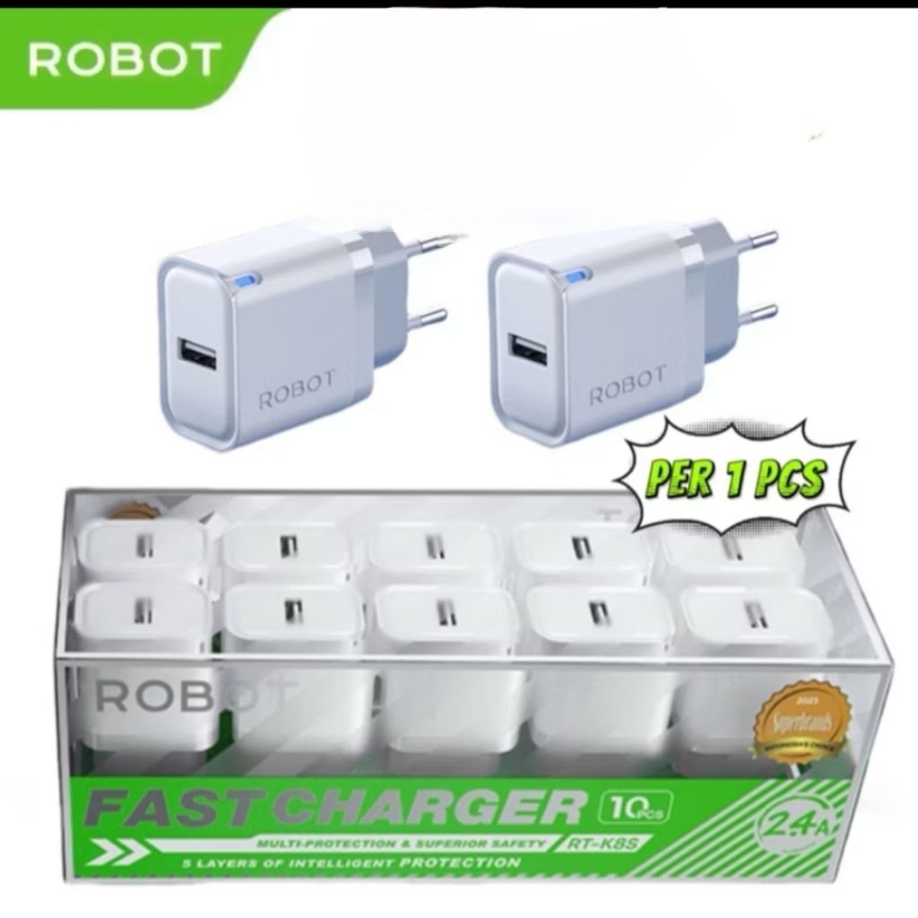 Jual Robot RT-K8s (1pcs) Adapter Kepala Charger LED 2.4A 12W Kepala ...