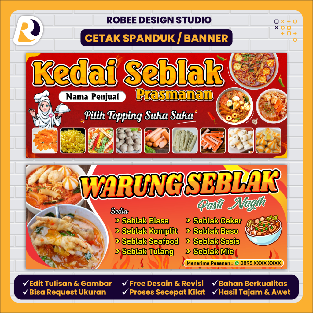 Jual Spanduk Banner Seblak Prasmanan / Warung Kedai Seblak | Shopee ...