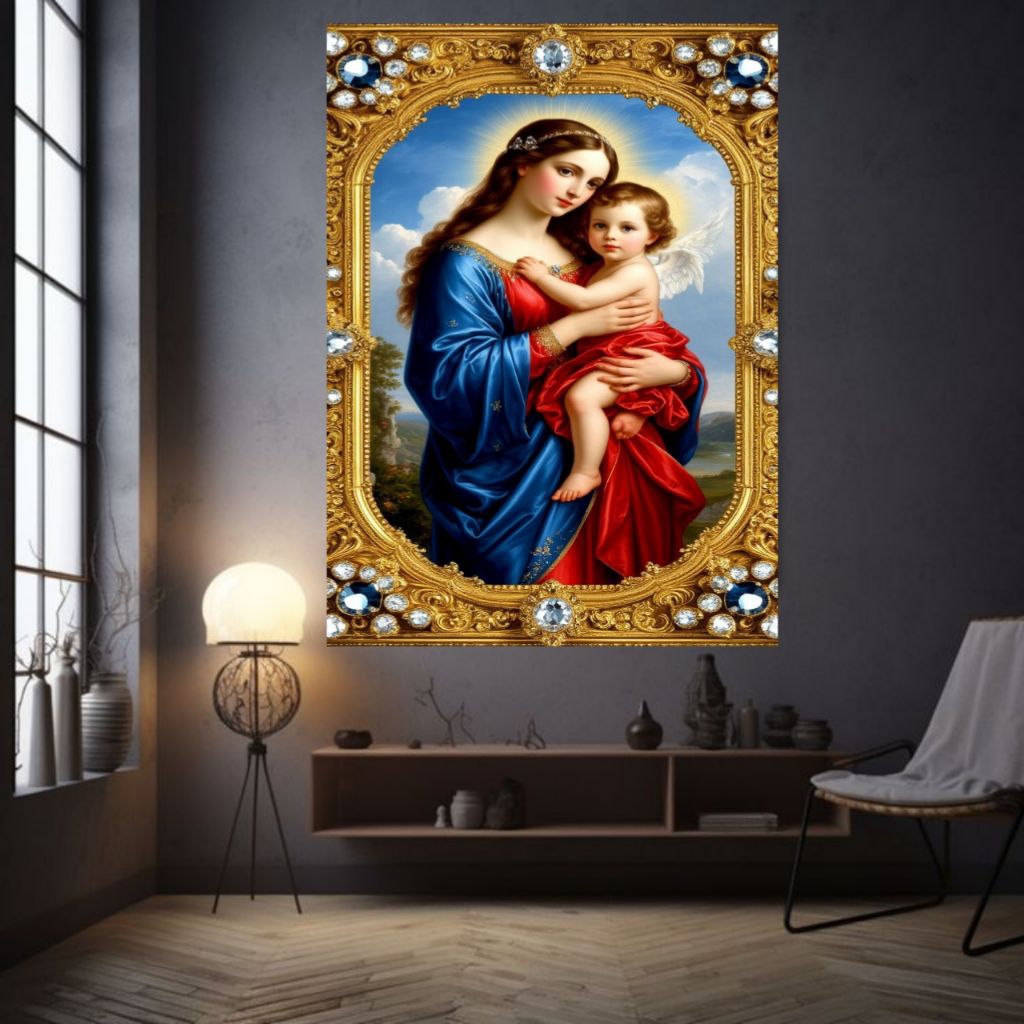 Jual hiasan dinding BUNDA MARIA xtra jumbo poster cetak lukisan cetak ...