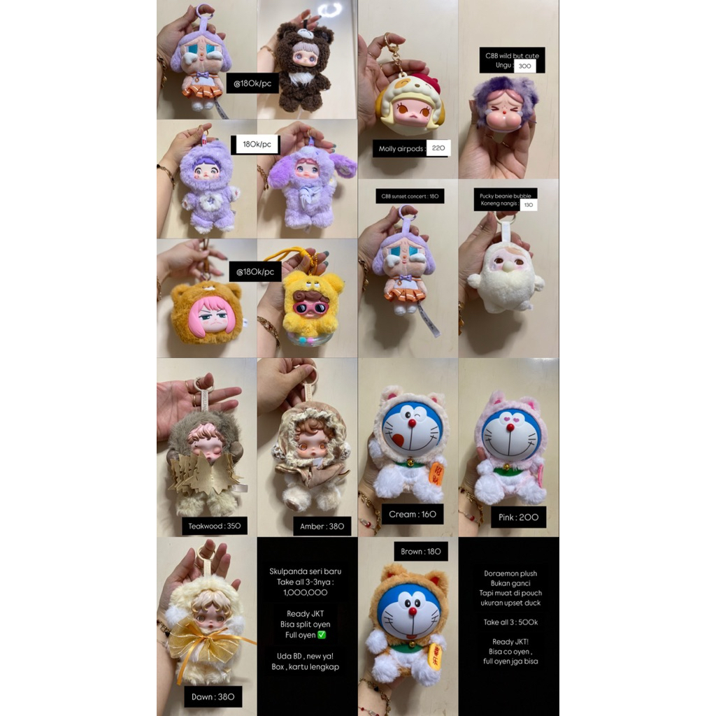Jual selected blindbox original baby three samuel mm mirror doraemon ...