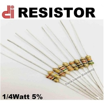 Jual Paket Resistor Karbon Film 1/4 Watt 5% 10pcs/ Nilai Resistor 0,25w ...