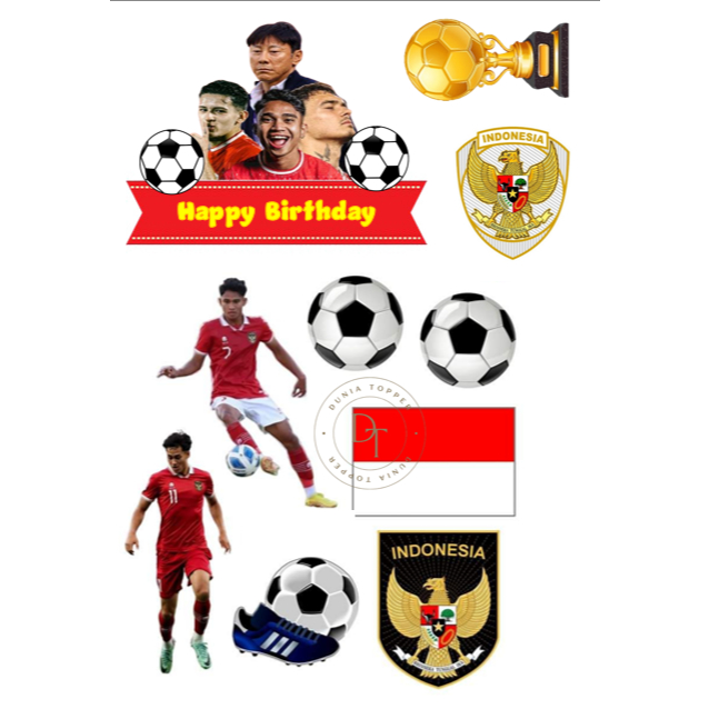 Jual TOPPER Cake TIMNAS INDONESIA/Sepak Bola Indonesia [free] request ...