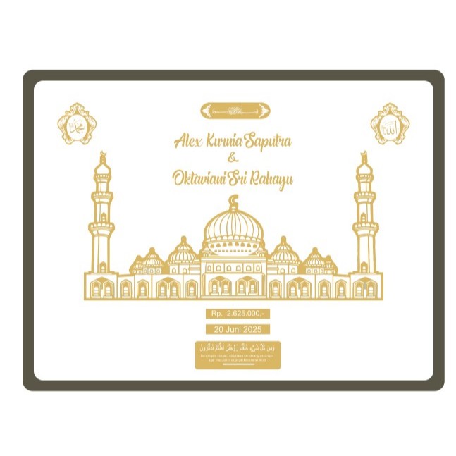 Jual set dekorasi mahar miniatur masjid bentuk tiang menara pintu ...