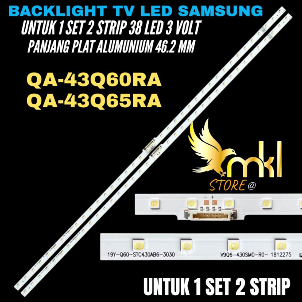 Jual BACKLIGHT TV LED SAMSUNG 43 INCH QA-43Q60RA- QA-43Q65RA BACKLIGHT ...