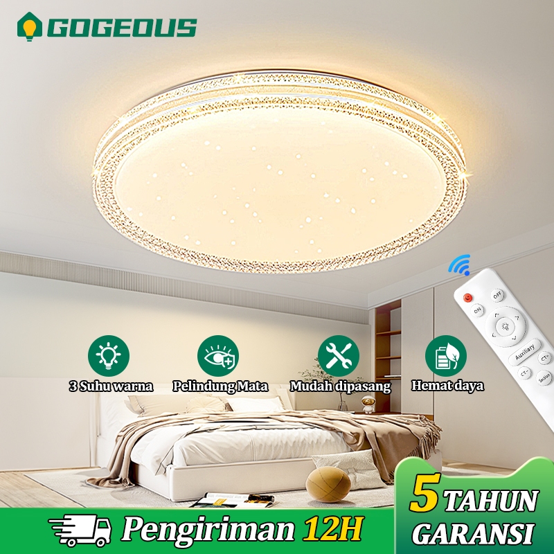 Jual COD Lampu Plafon Minimalis Modern 3 Warna LED Persegi Bulat Rumah ...
