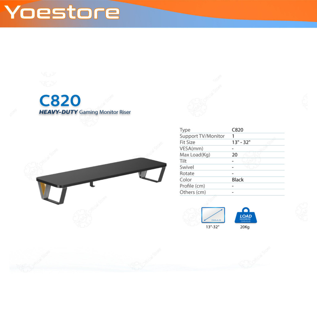 Jual OXIMUS C820 C820L Desk Shelf Monitor Riser Monitor Stand dengan ...