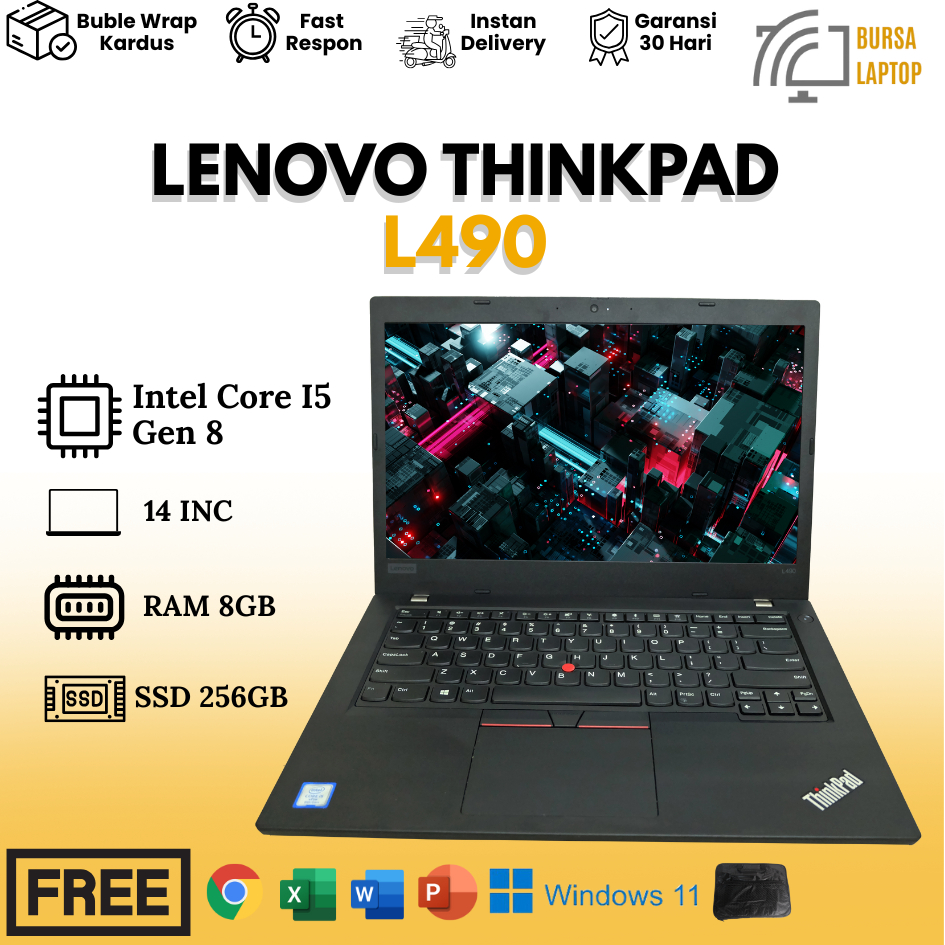 Jual Laptop Lenovo Thinkpad L490 Core I5 Gen 8 Ram 8gb Ssd 256gb Siap ...