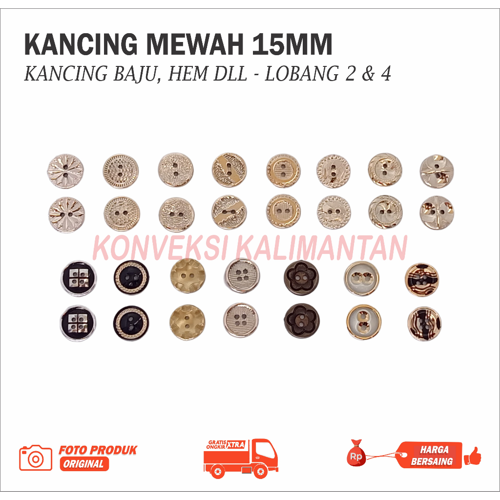 Jual KANCING MEWAH 15MM - KANCING BAJU , HEM , DAN PAKAIAN LAIN ...
