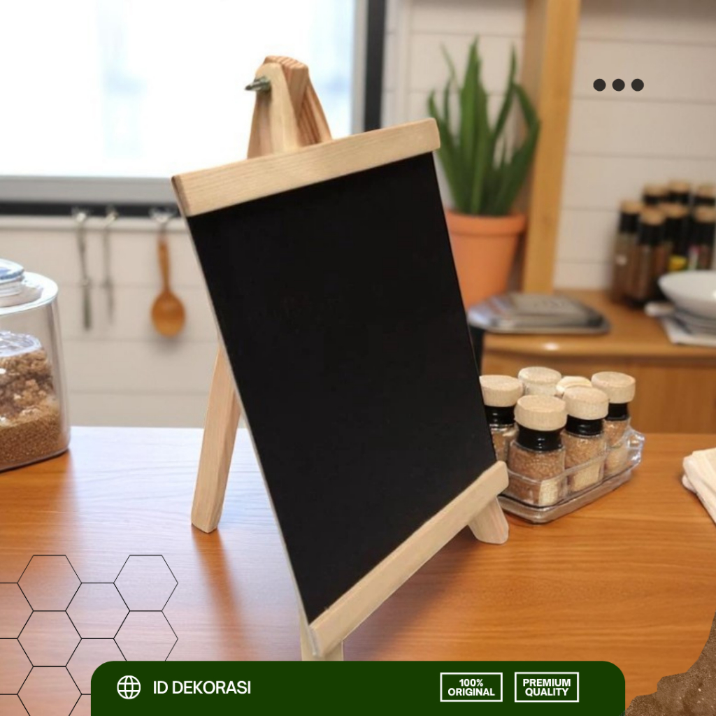 Jual ID DEKORASI Papan Tulis Mini Kapur Kayu dengan Kaki | Blackboard ...