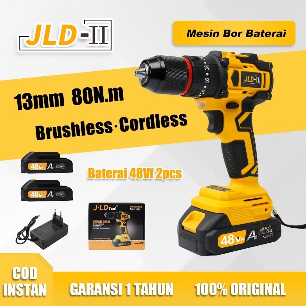 Jual JLD II New Promo Brushless 13mm 80 nm 2 Batre BRUSHLESS mesin JLD ...