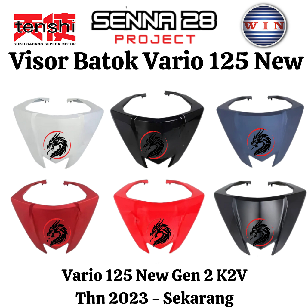 Jual Visor Batok K2V Vario 125 NEW LED Gen2 2023 K2V hitam kilap hitam ...