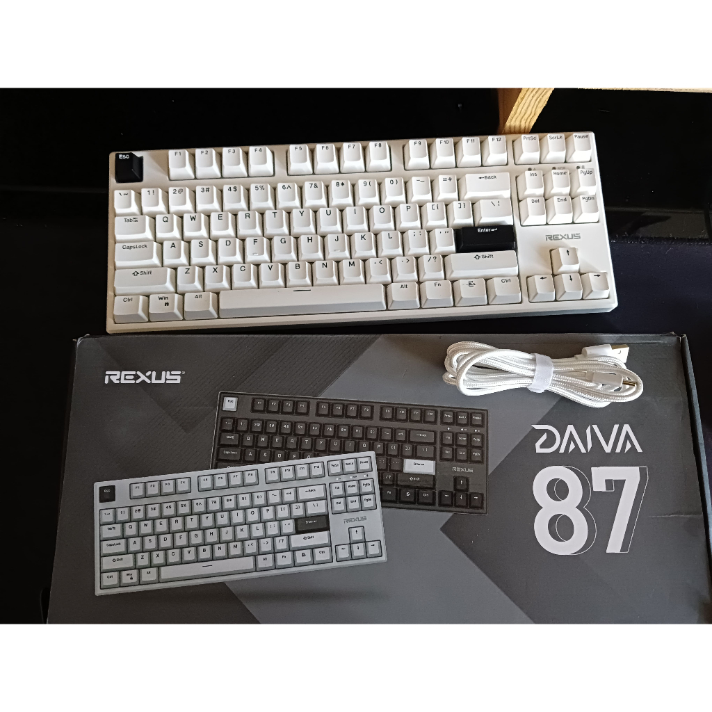 Jual Keyboard Rexus Daiva D87 White KTT Kang White Switch | Shopee ...