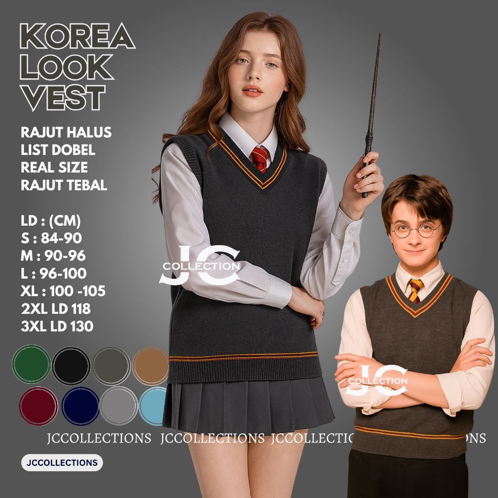 Jual Rompi Korea Rajut Wanita Knit Vest Variasi List Kuning Hera / Vest ...