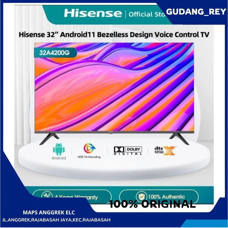 Jual TV LED HISENSE Android Smart Google TV 32 Inch 32A4200G / 32A4200 ...