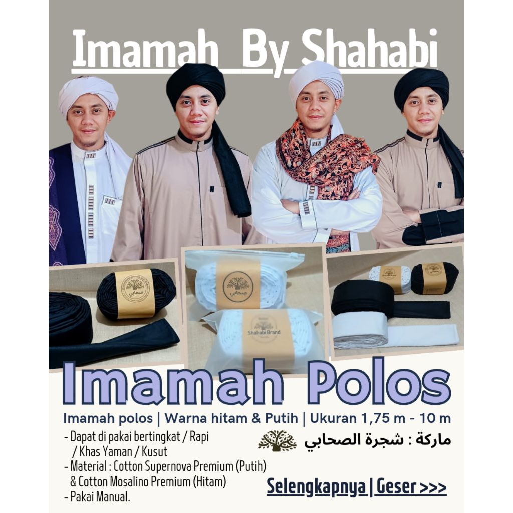 Jual Imamah Polos Panjang Khas Yaman [Pre Order Khusus Size Panjang ...