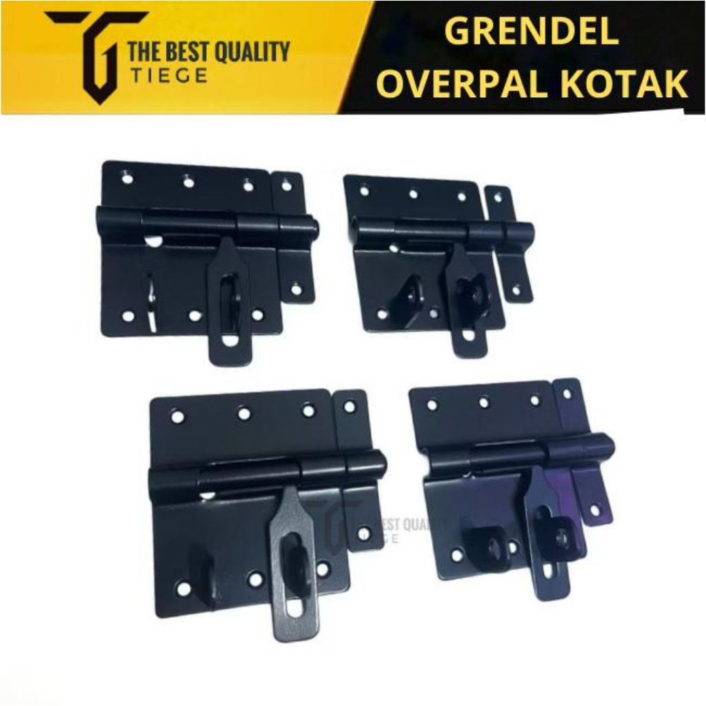 Jual Grendel Overpal Kotak Hitam Silver 3"inch 2"inch Kunci Pintu ...
