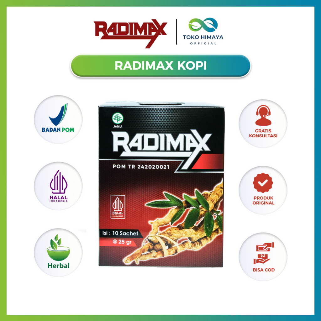 Jual Kopi Radimax Original / Kopi Stamina Pria 1 Box Isi 10 Sachet ...