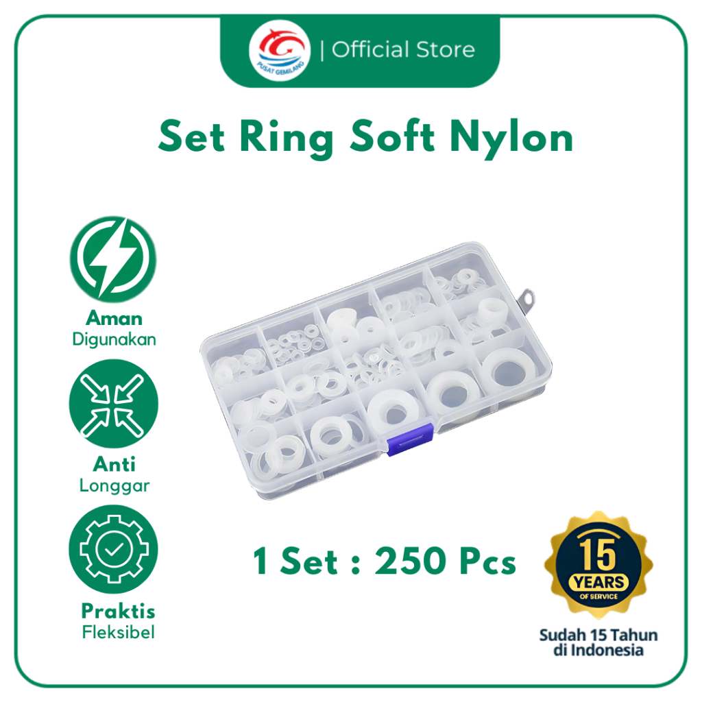 Jual Set Ring Flat Washer Flat Ring Nylon Ring Pelindung Baut Nilon ...