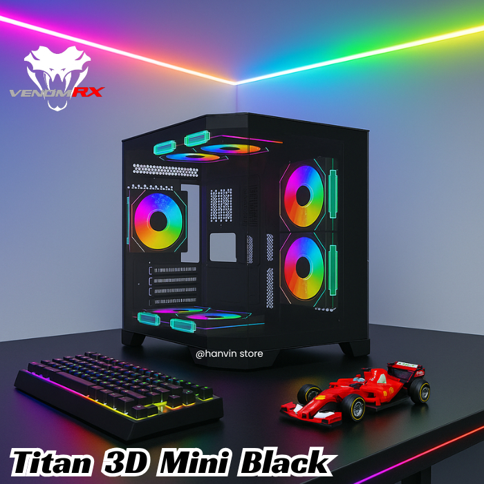 Jual VenomRX Titan 3D Mini Black PC Gaming | Shopee Indonesia