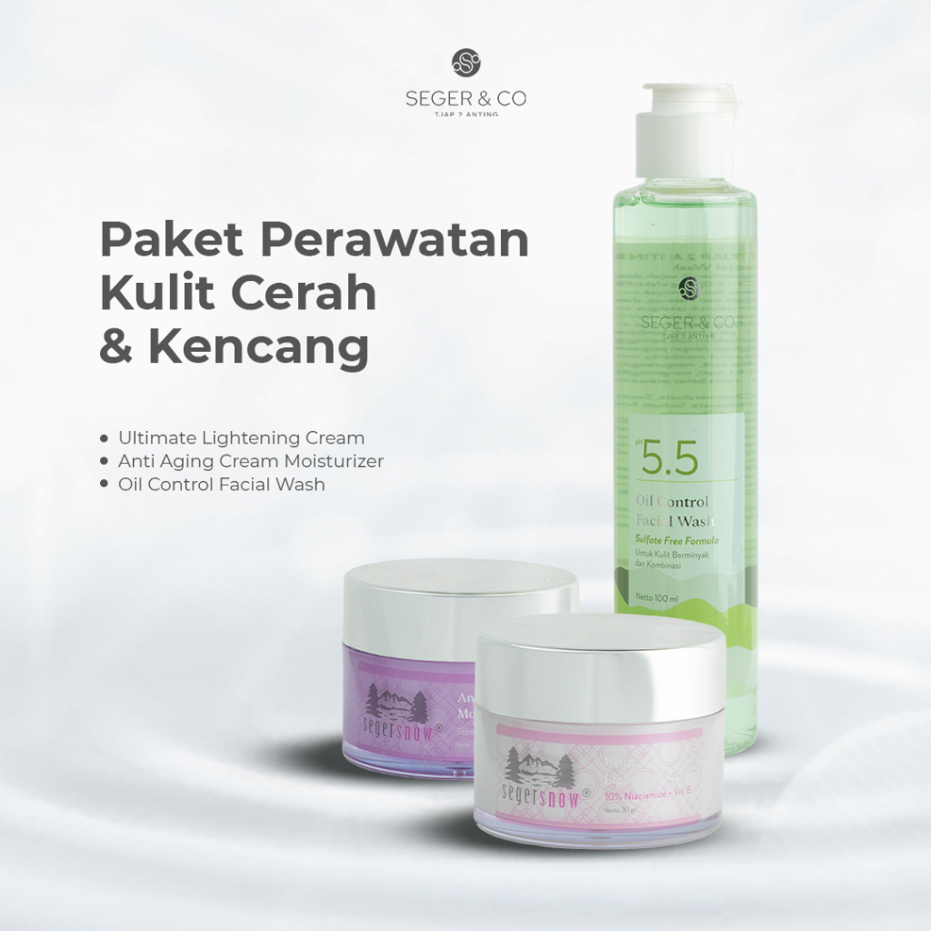 Jual Seger & Co Paket Perawatan Kulit Cerah & Kencang | Facial Wash ...