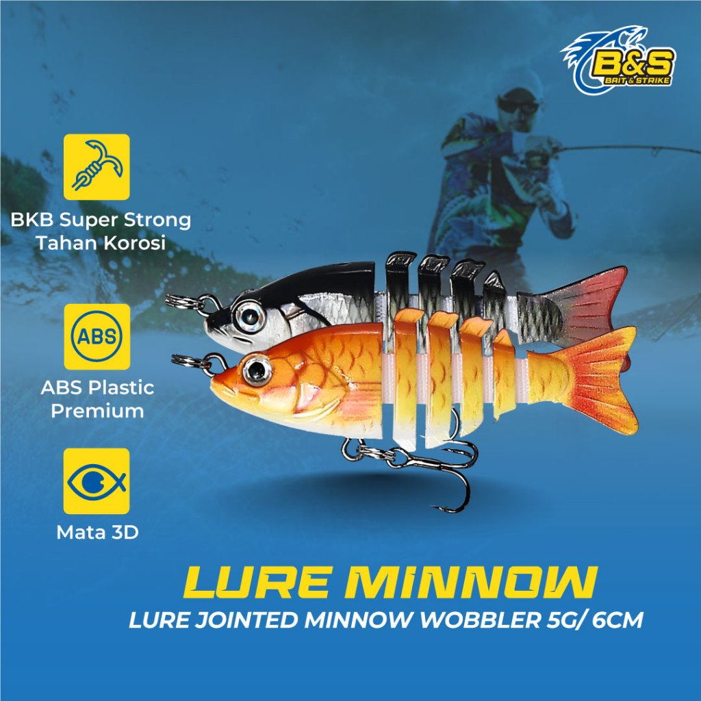 Jual Jemmy Lure jointed minnow wobbler 5g / 6cm type sinking 5 bagian ...