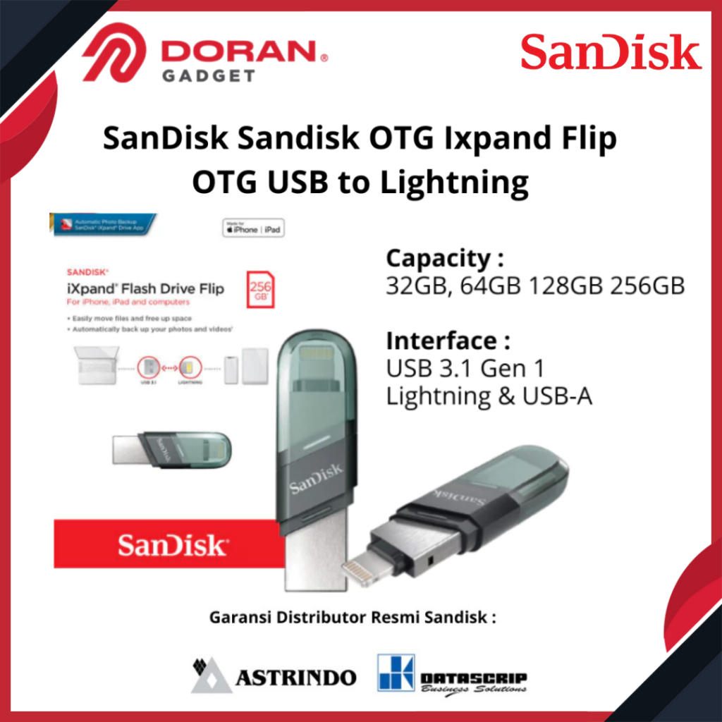 Jual Flashdisk Flash Disk OTG USB to Lightning 32 64 128 256 GB | 32GB ...