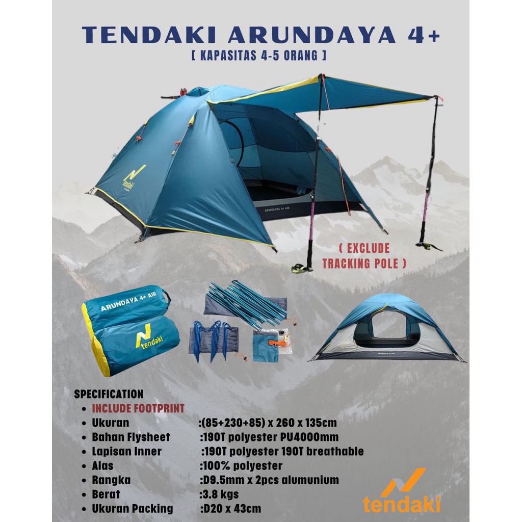 Jual TENDAKI •Tenda Camping Dome •Moluccas 4 pro •NSM4 •Borneo 4 •Java 4 Light •Arundaya 4+ Air ...
