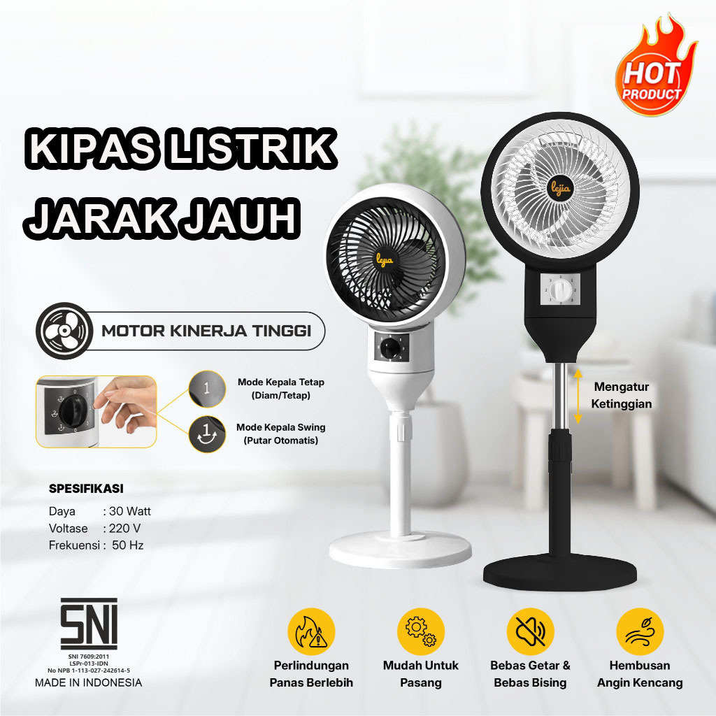 Jual Lejia Kipas Berdiri Low Noise 3 Kecepatan Kipas Angin Elektrik ...
