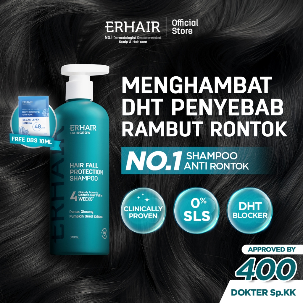 Jual [BEST SELLER SHAMPOO HAIR FALL] ERHAIR HairGrow Shampoo NON SLS ...