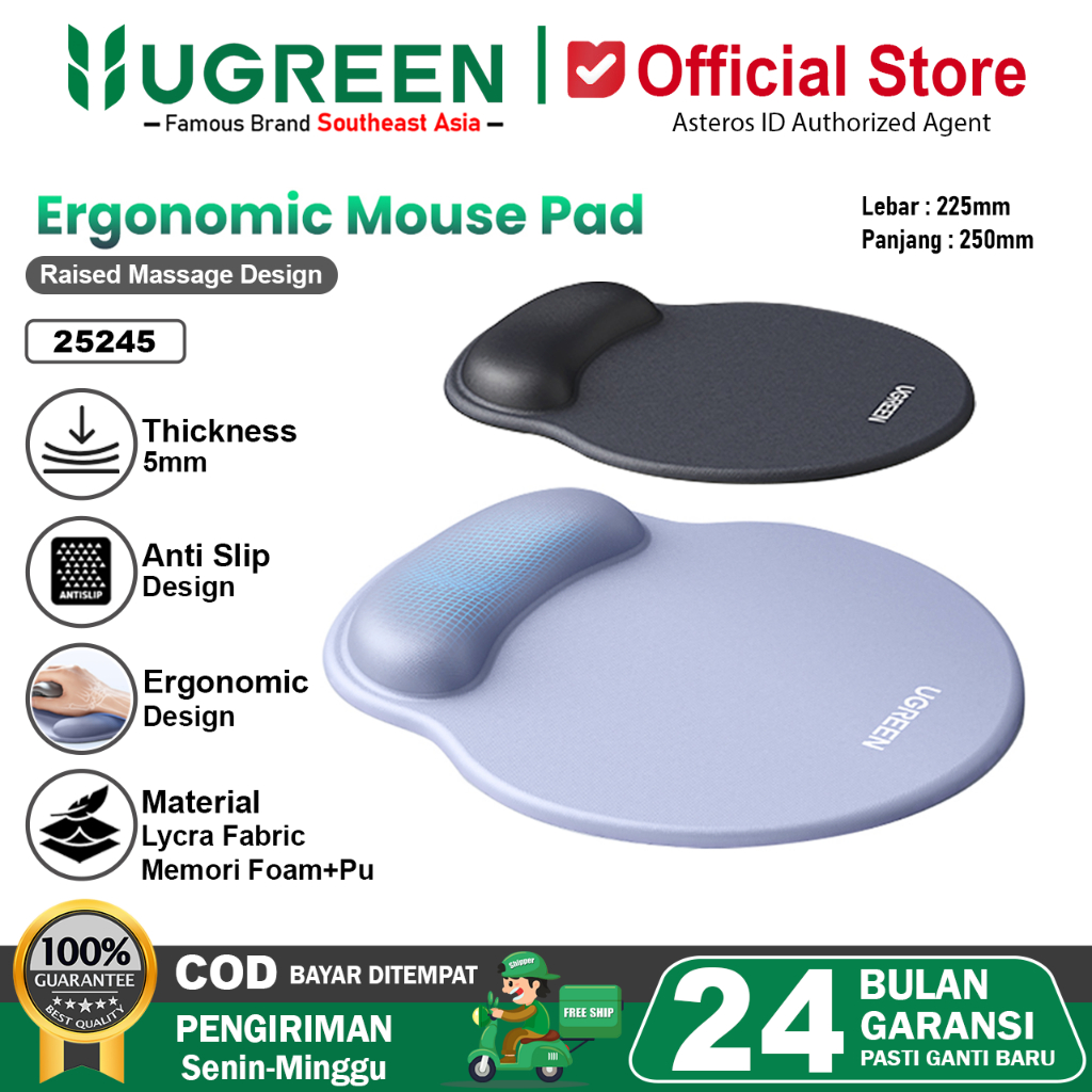 Jual UGREEN Mouse Pad Bantalan Pergelangan Tangan Mouse Anti Slip ...