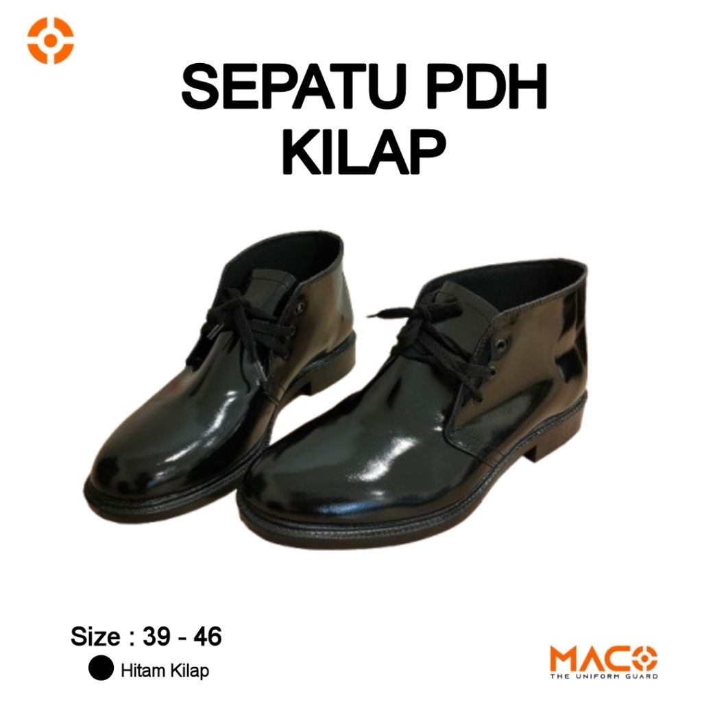 Jual SEPATU PDH DINAS TNI POLRI HITAM KILAP | Shopee Indonesia