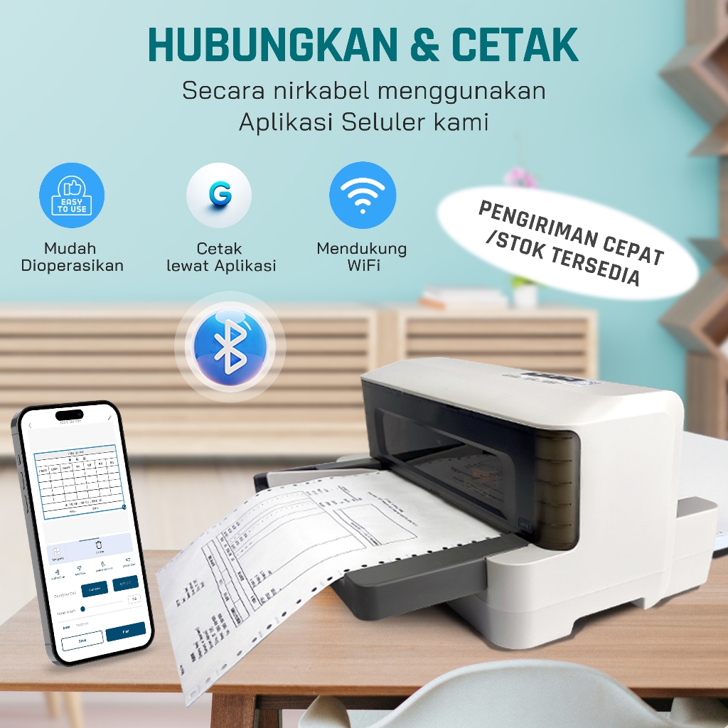 Jual Grozziie Dot Matrix Printer| USB + Bluetooth & WiFi | Cepat 150cps ...