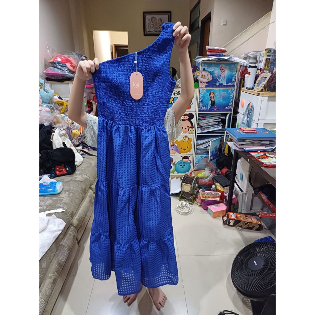 Jual Dress pesta Blue TGIF | Shopee Indonesia