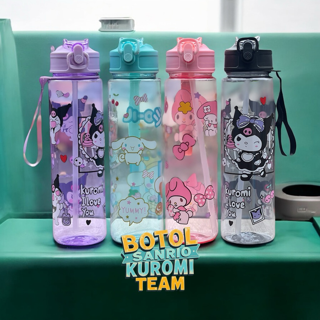 Jual Botol Minum Sanrio 900ML Bening Botol Air Anak Sanrio BPA FREE ...