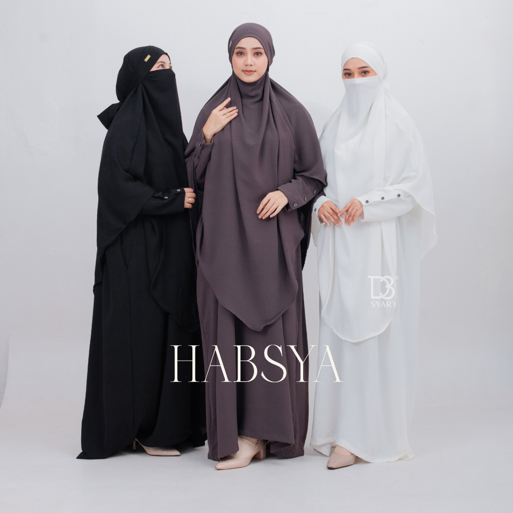 Jual Abaya Habsya Series ( Hitam ) Set Hijab Cadar / Gamis Umroh Set By Dthree | Shopee Indonesia