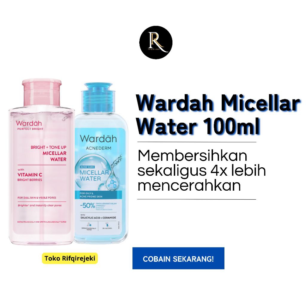 Jual Wardah Micellar Water Bright Tone Up / Acne Prone Skin 100ml ...