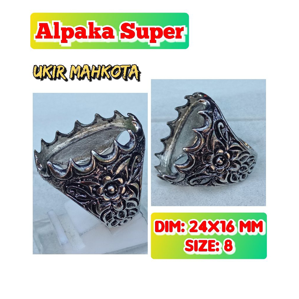 Jual cincin emban batu akik dan permata alpaka super ukir navajo.44 ...
