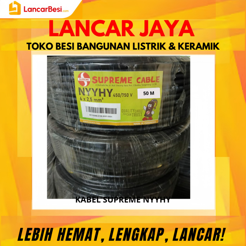 Jual Kabel Listrik NYYHY Supreme 4x10 Per Roll 50m | Shopee Indonesia