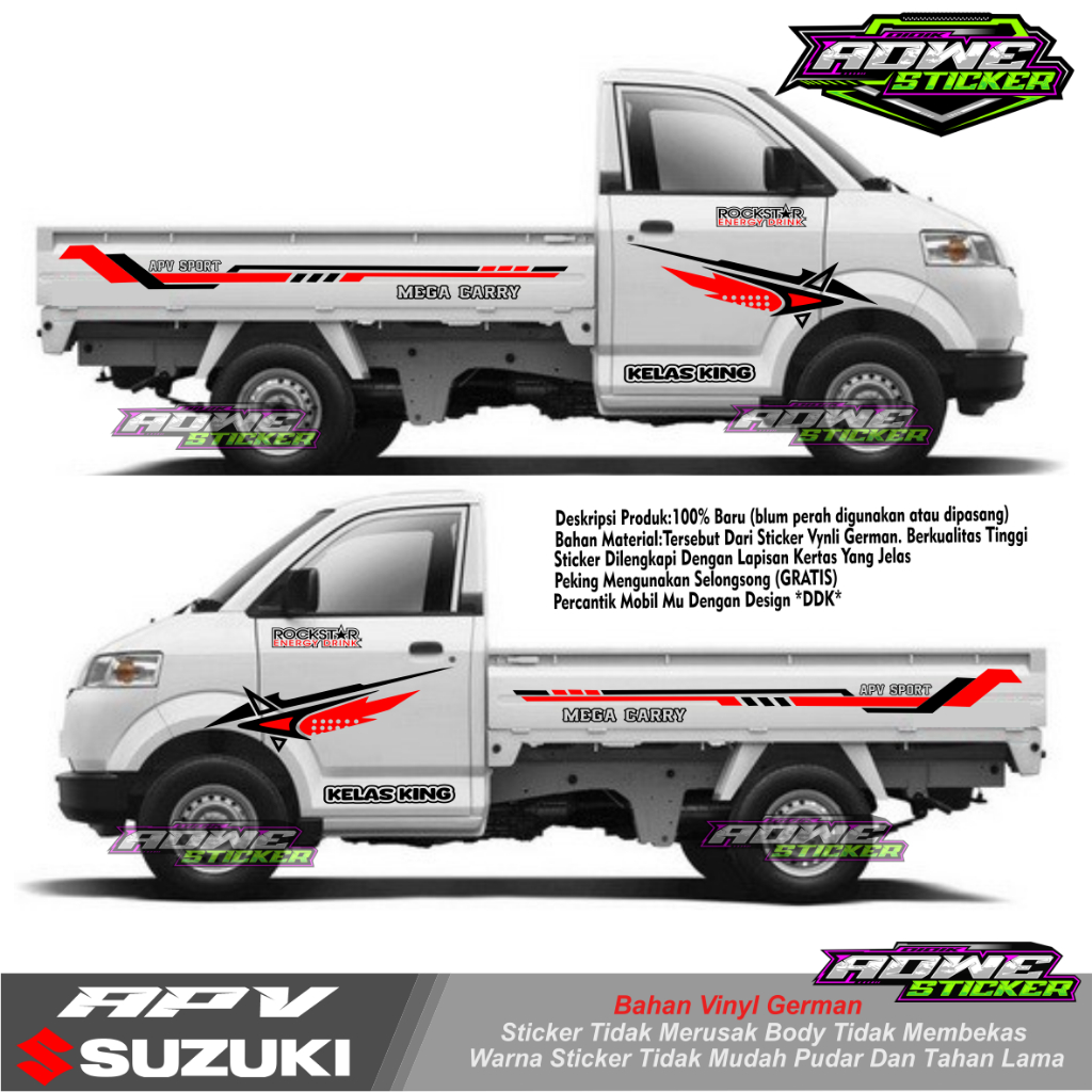 Jual STICKER STICKER CUTTING MOBIL PICK UP MEGA CARRY APV DRIVER MUDA ...